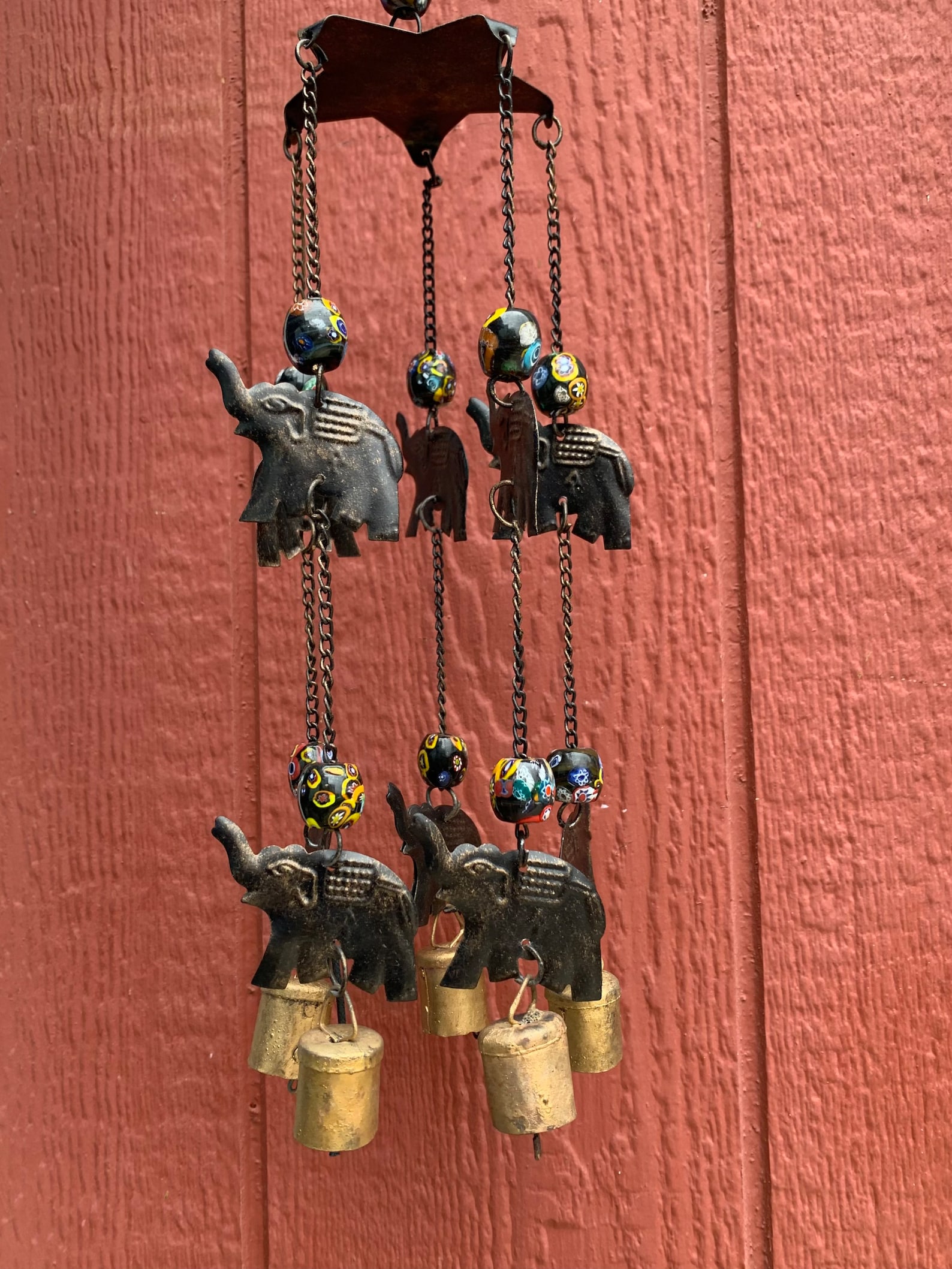 Feng Shui Elephant Bohemian Wind Chime Mobile With Handpainted - Etsy