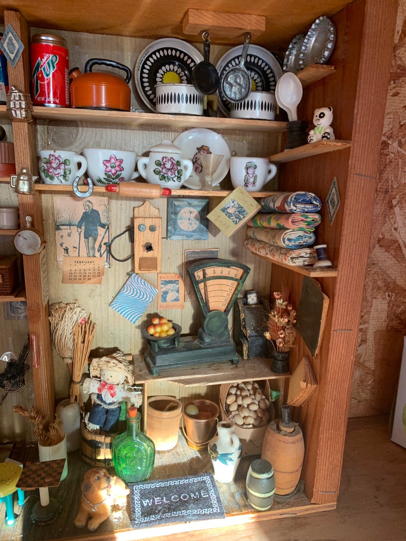 Miniature Dollhouse Antique Vintage General Store Collectible Shelf ...