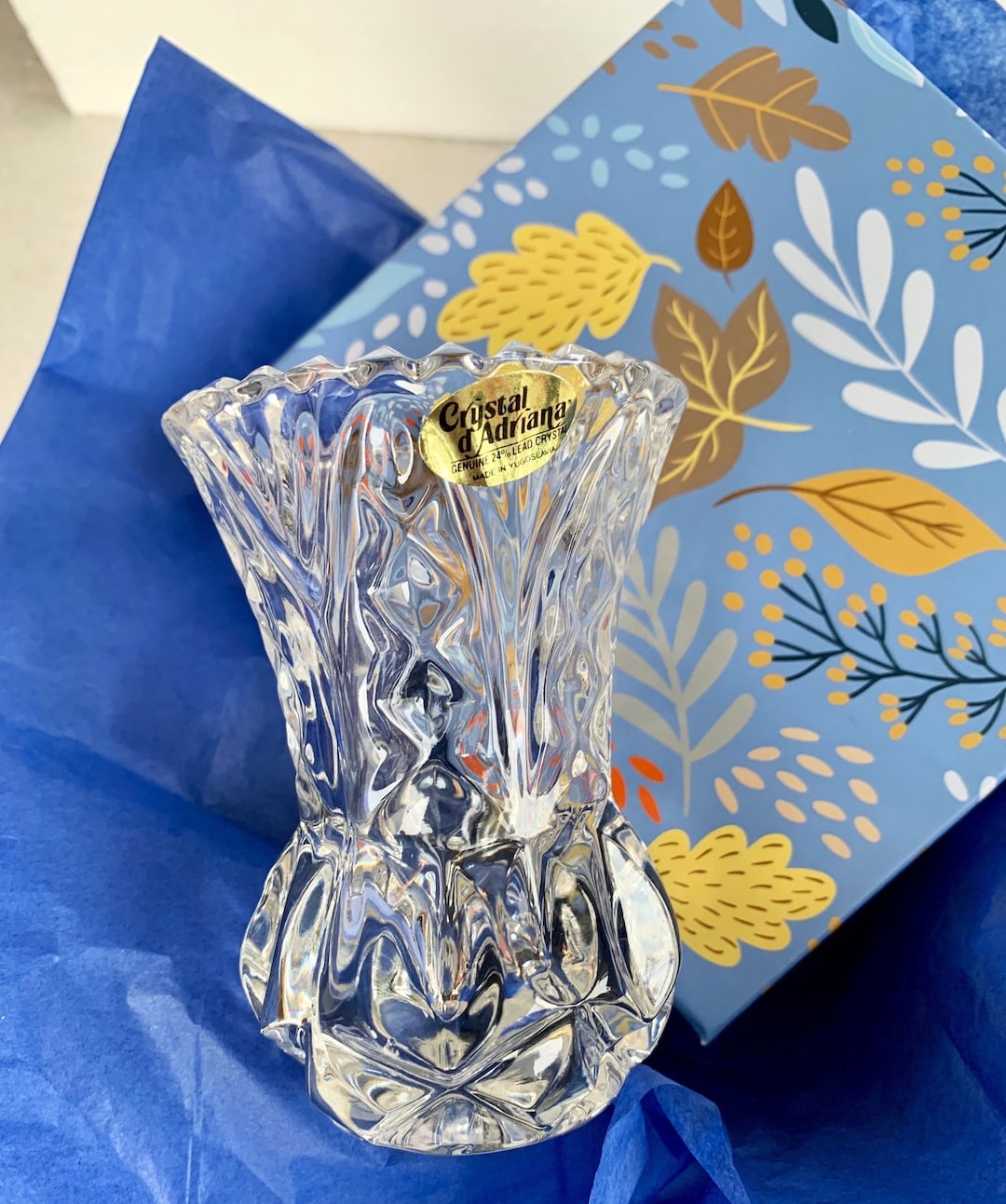 Vintage Cut Glass Yugoslavian Crystal 4” Bud Vase With Gift Box - Etsy