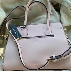 Pink Tote Handbag (vegan) Shoulder Strap Hard Shell Purse With Zippered ...