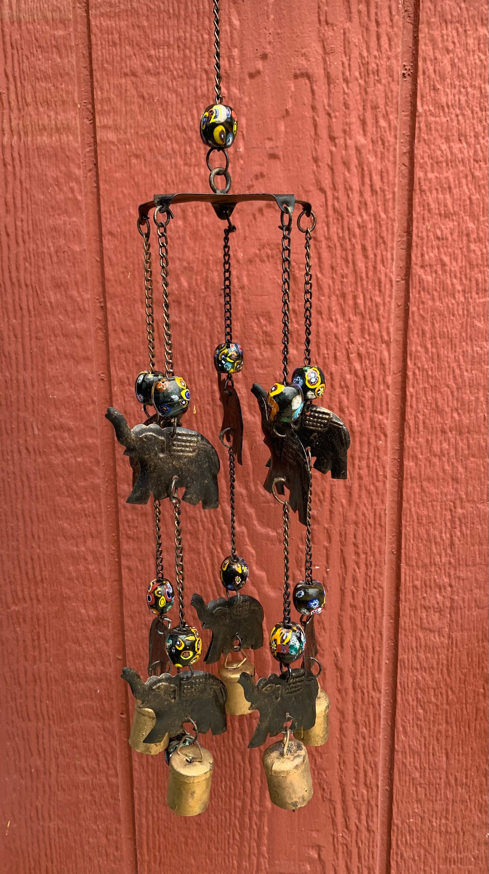 Feng Shui Elephant Bohemian Wind Chime Mobile With Handpainted - Etsy