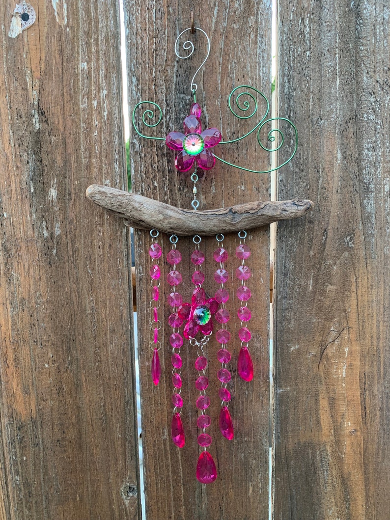 Barbie-style Pink Sun Catcher Handmade Driftwood & Recyclable Materials ...