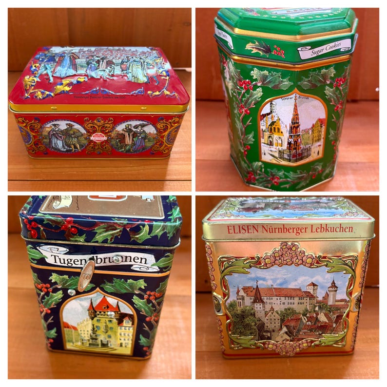 Vintage German Music Box Tin Collection Nürnberg & Lebkuchen Motifs ...