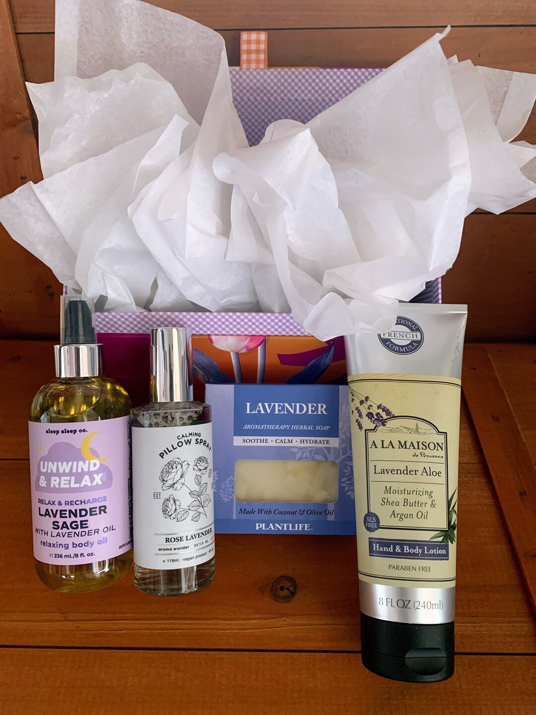 Lavender SPA Relaxation Thank You or Birthday Gift Box Self-care Basket ...