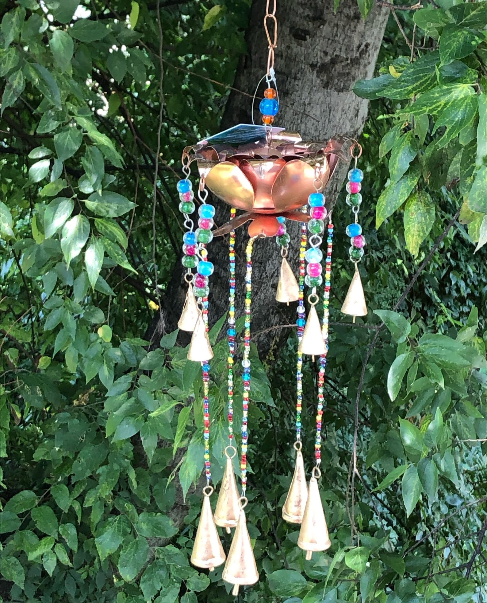 Chakra Lotus Flower Wind Chime Sun Catcher Mobile With Beads ...