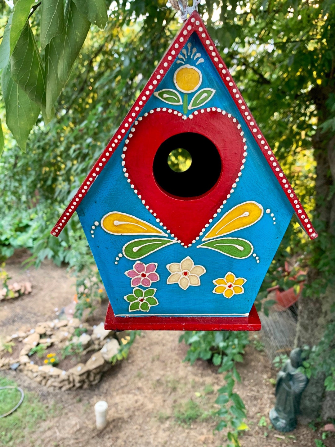 Bird House Hand Painted Chakra Rainbow Multicolored - Etsy