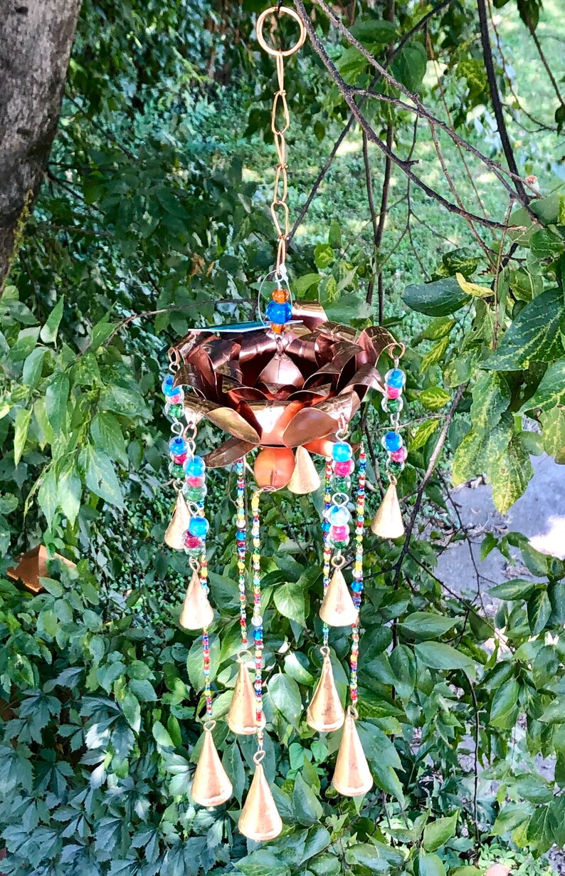 Chakra Lotus Flower Wind Chime Sun Catcher Mobile With Beads ...