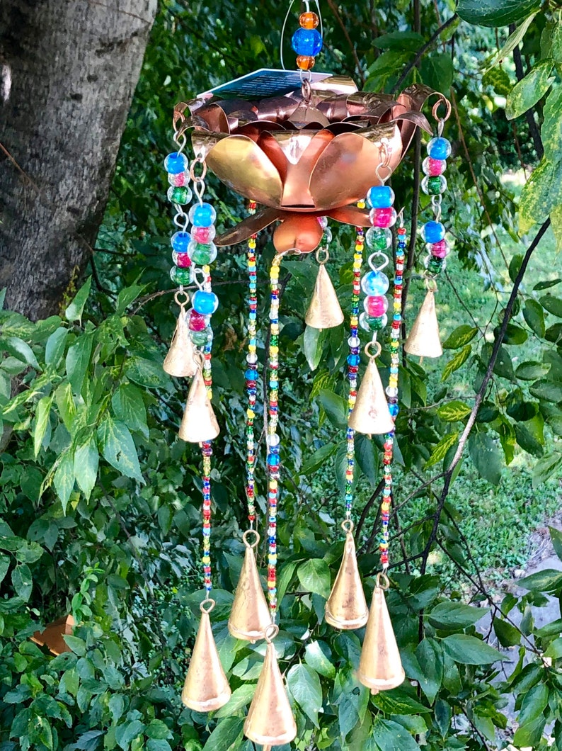 Chakra Lotus Flower Wind Chime Sun Catcher Mobile With Beads ...