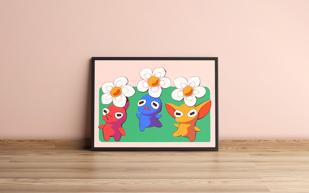 Primary Pikmin - Pikmin Poster - Childrens Art Print - Video Game ...