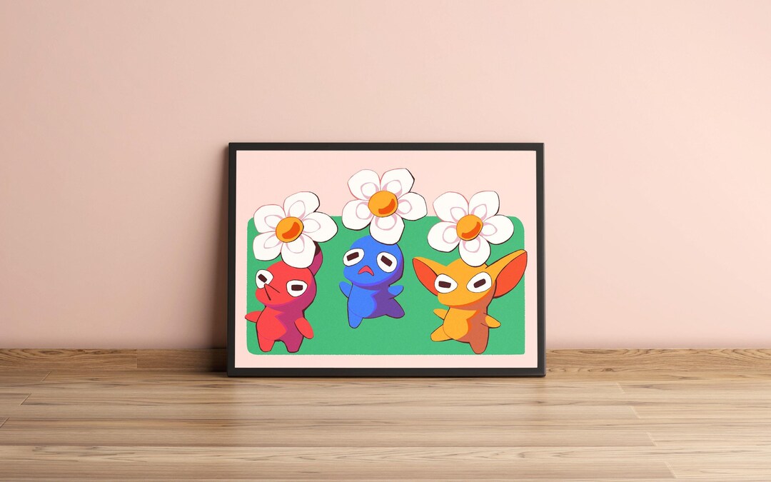 Primary Pikmin Poster Pikmin Art Print Kids Wall Art Pikmin Poster ...