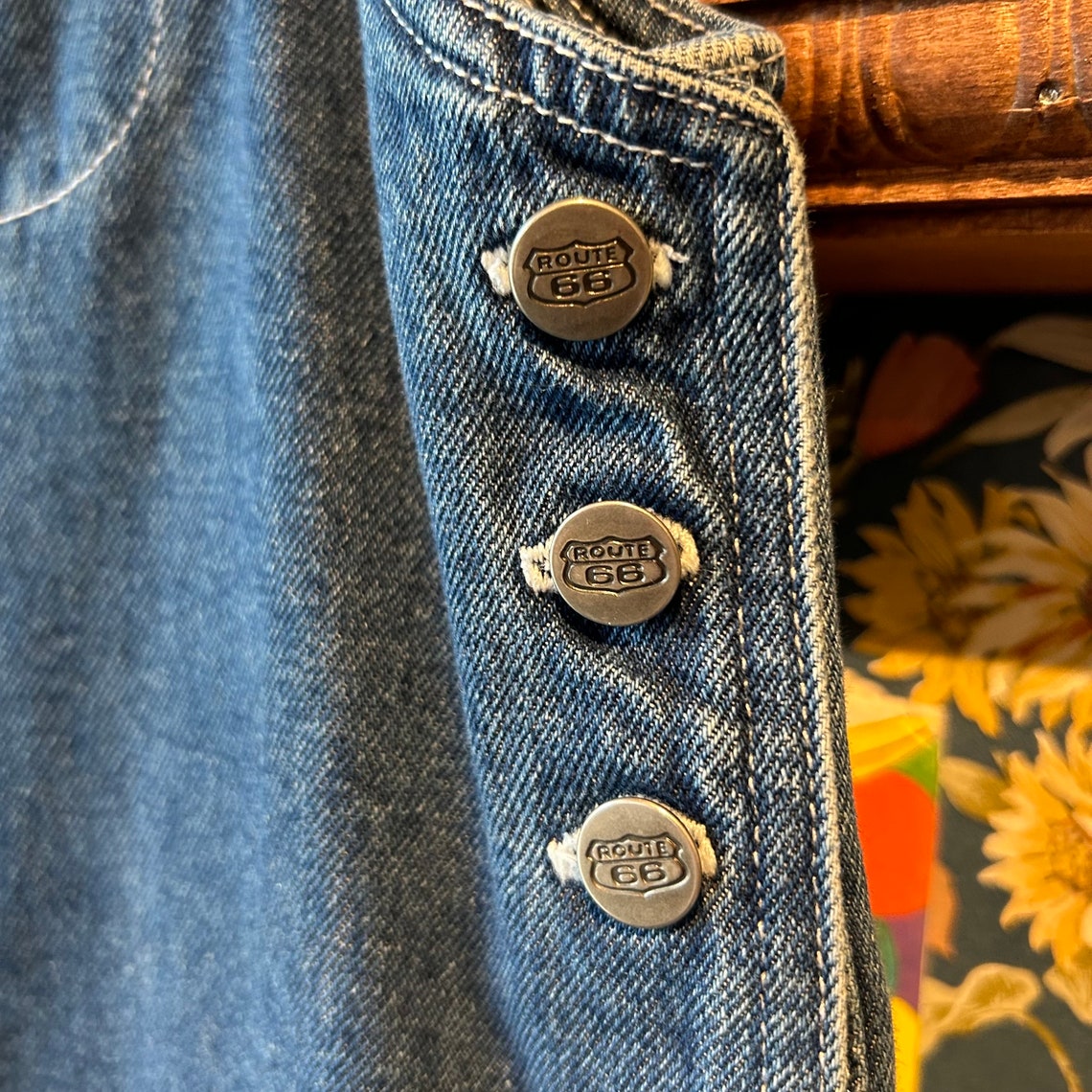 Vintage Girls Route 66 Jean Overall Dress Size 10 / Large - Etsy