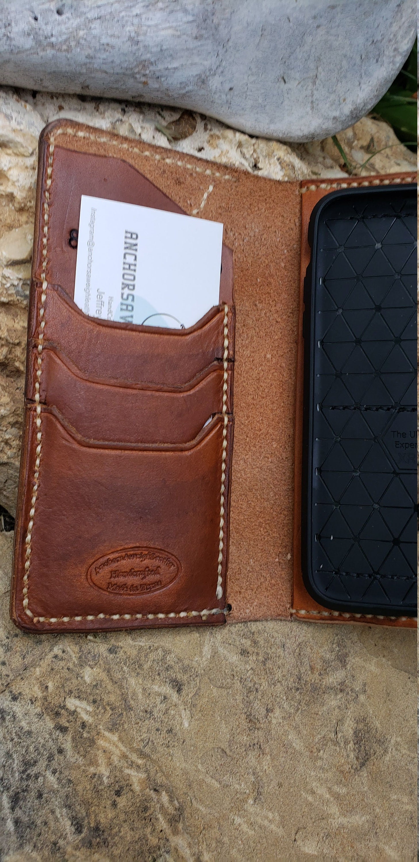Handmade Leather Phone Wallet Case: Canyon Tan, Western Style - Etsy
