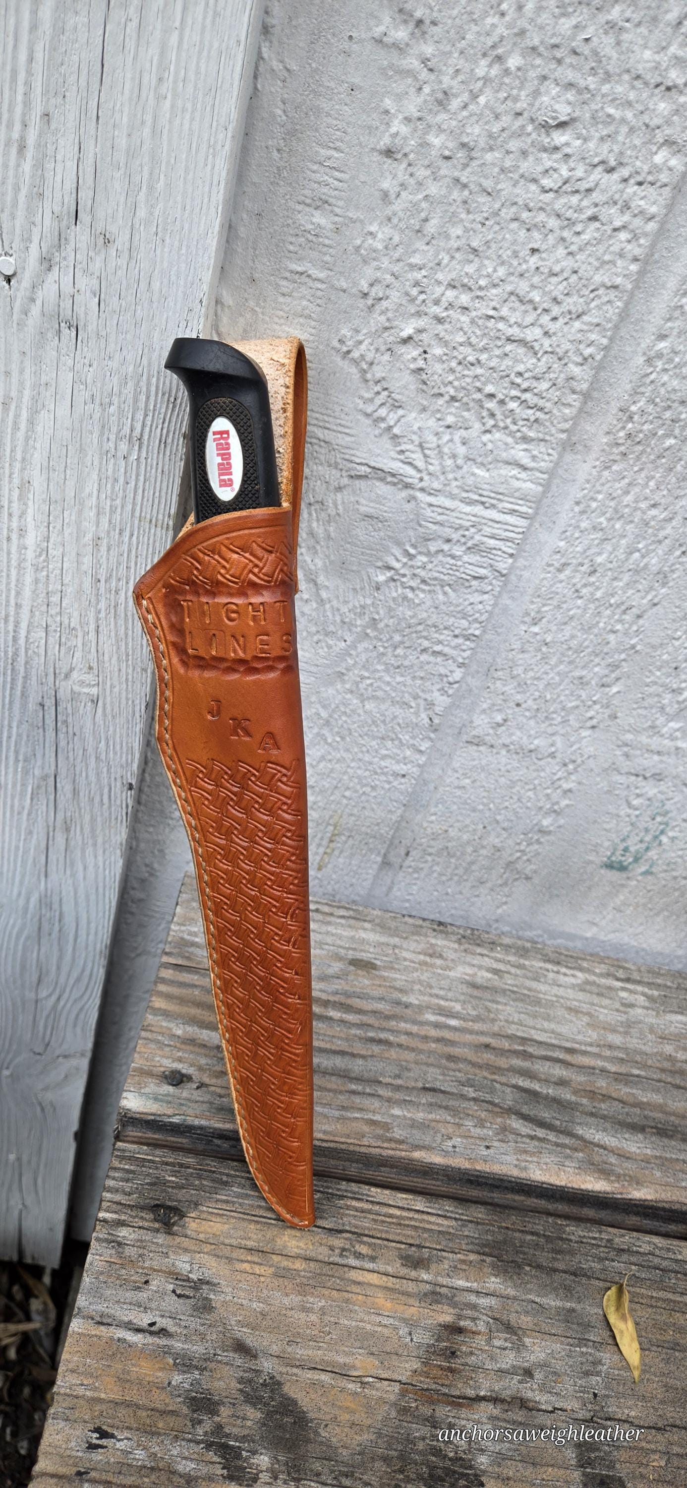 Custom Leather Filet Knife Sheath: Handmade, Fits 6in Blade - Etsy