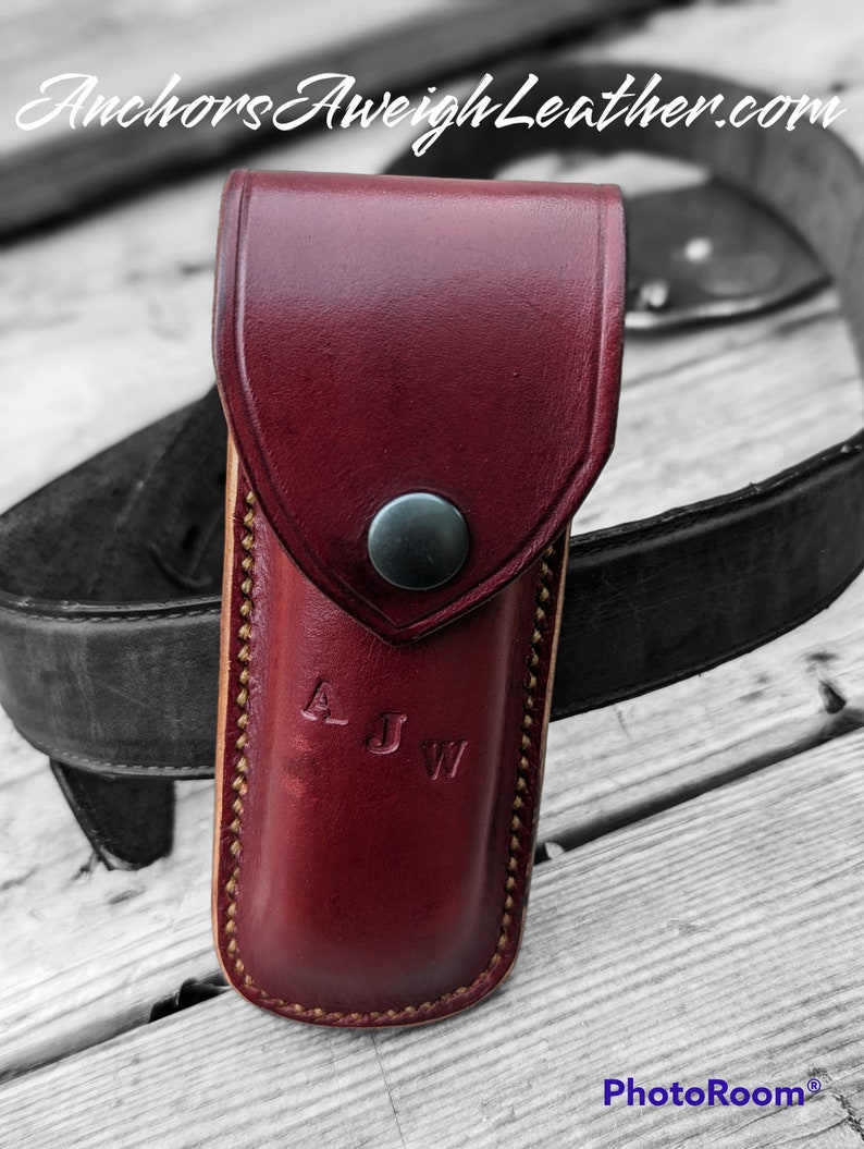 Custom Leather Folding Knife Sheath case Buck 110 - Etsy
