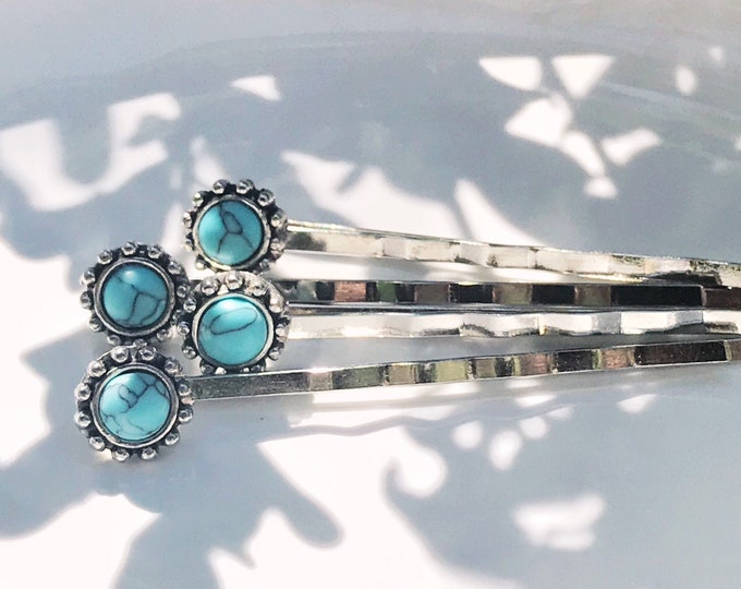 Boho Turquoise Hair Pin, Western Hair Pin, Cowgirl Hair Pin, Decorative ...