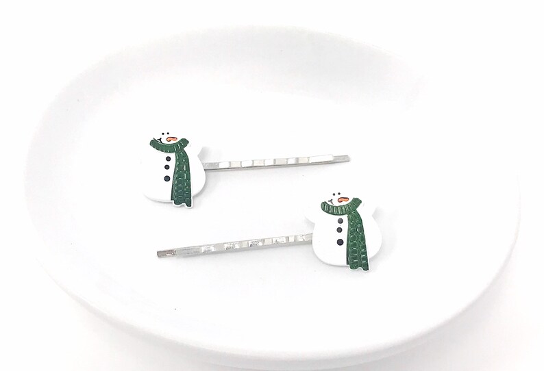 Snowman Hair Pins Winter Hair Pins Christmas Hair Pins - Etsy