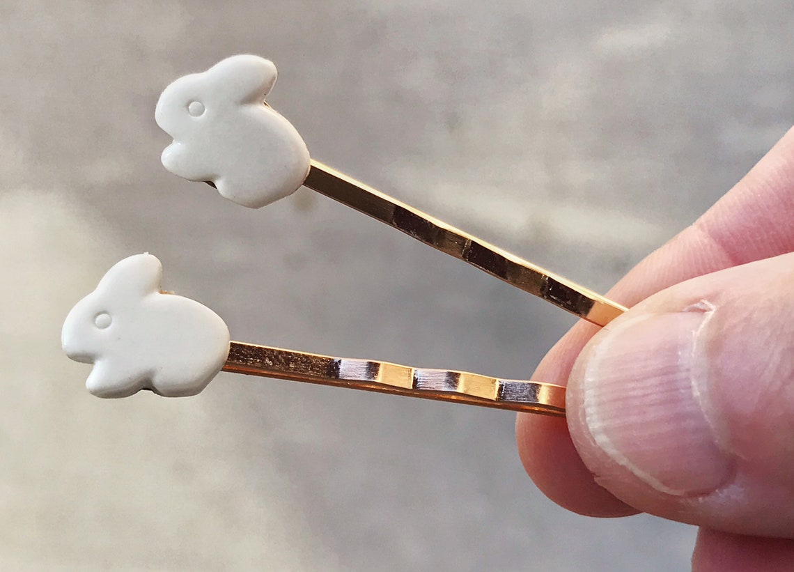 Bunny Rabbit Hair Pins Easter Hair Pins Bunny Bobby Pins - Etsy