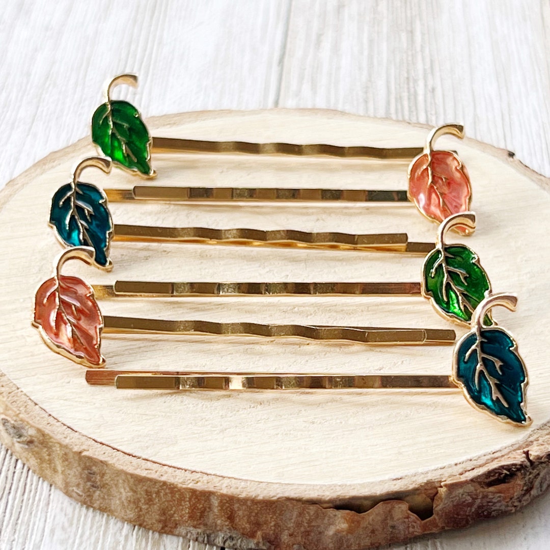 Enamel Leaf Hair Pin, Hair Pin for Women, Decorative Bobby Pin, Womens ...