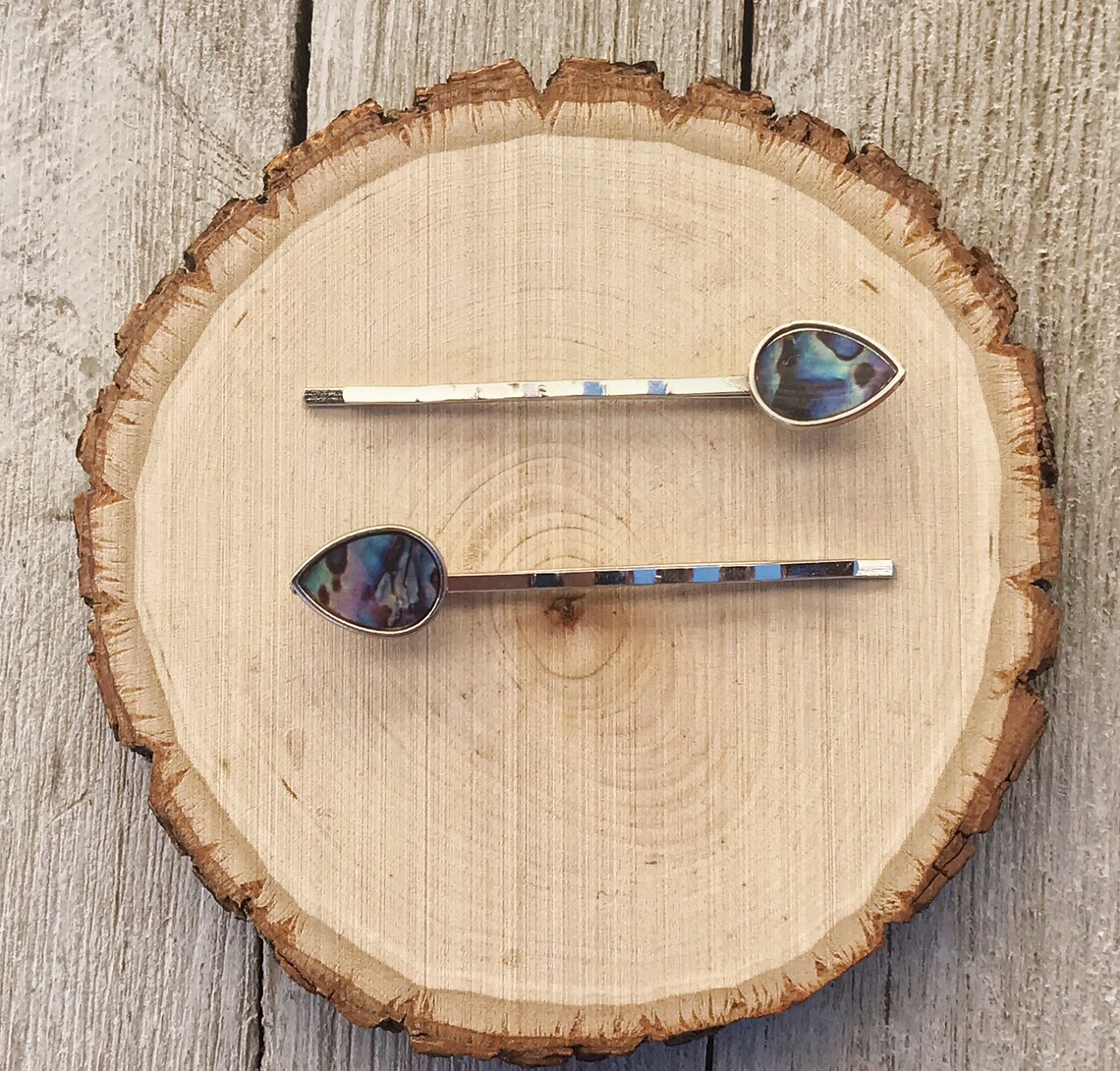 Teardrop Abalone Hair Pins, Beach Hair Pins, Shell Hair Pins, Sea Shell ...