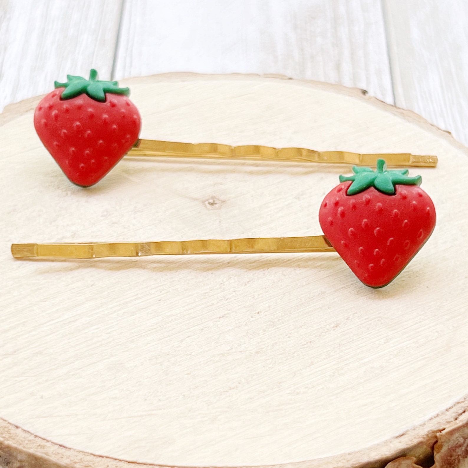 Strawberry Bobby Pins, Fruit Hair Pins, Strawberry Hair Pins, Fruit ...