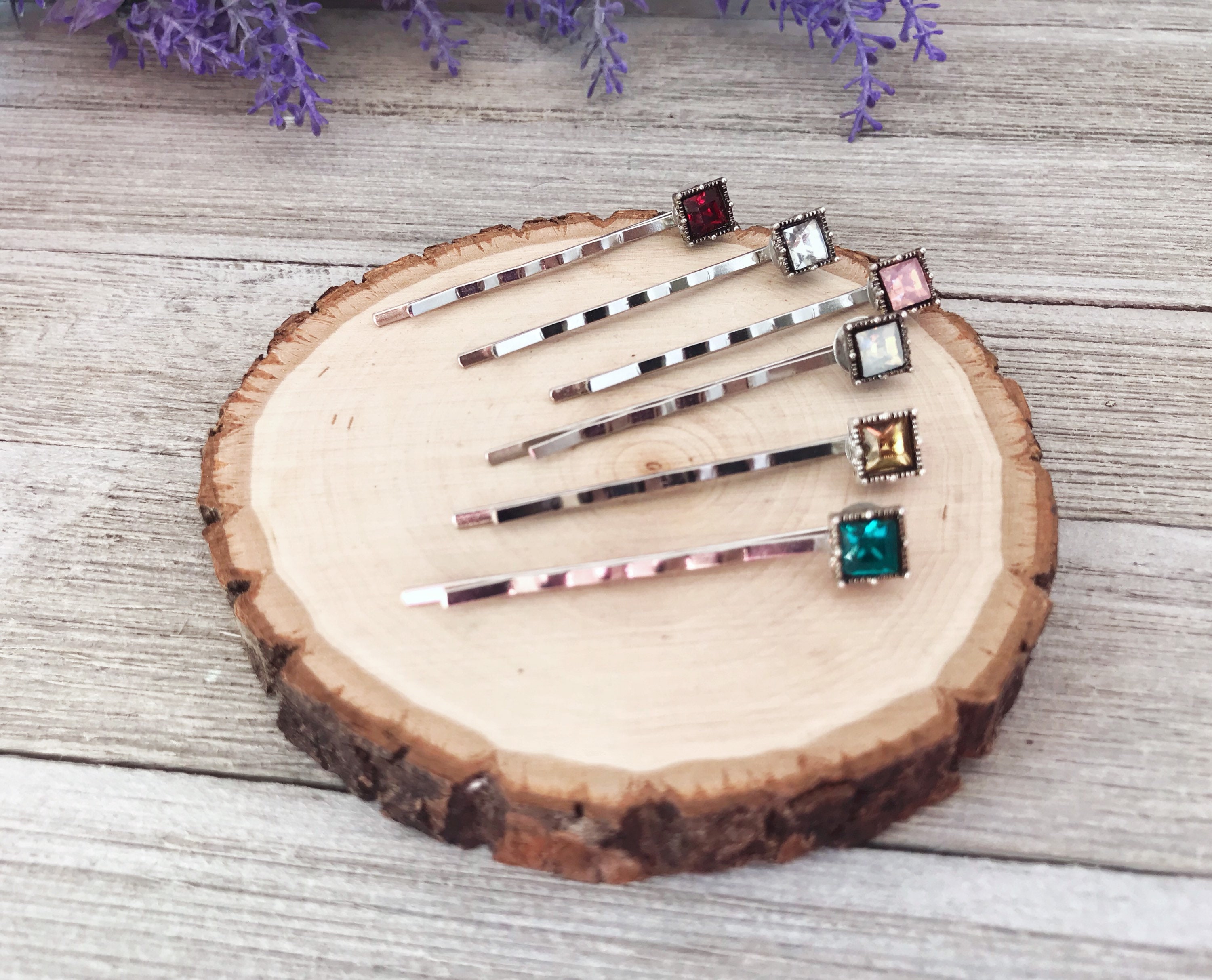 Square Glass Hair Pins Hair Pins for Woman Trendy Hair | Etsy