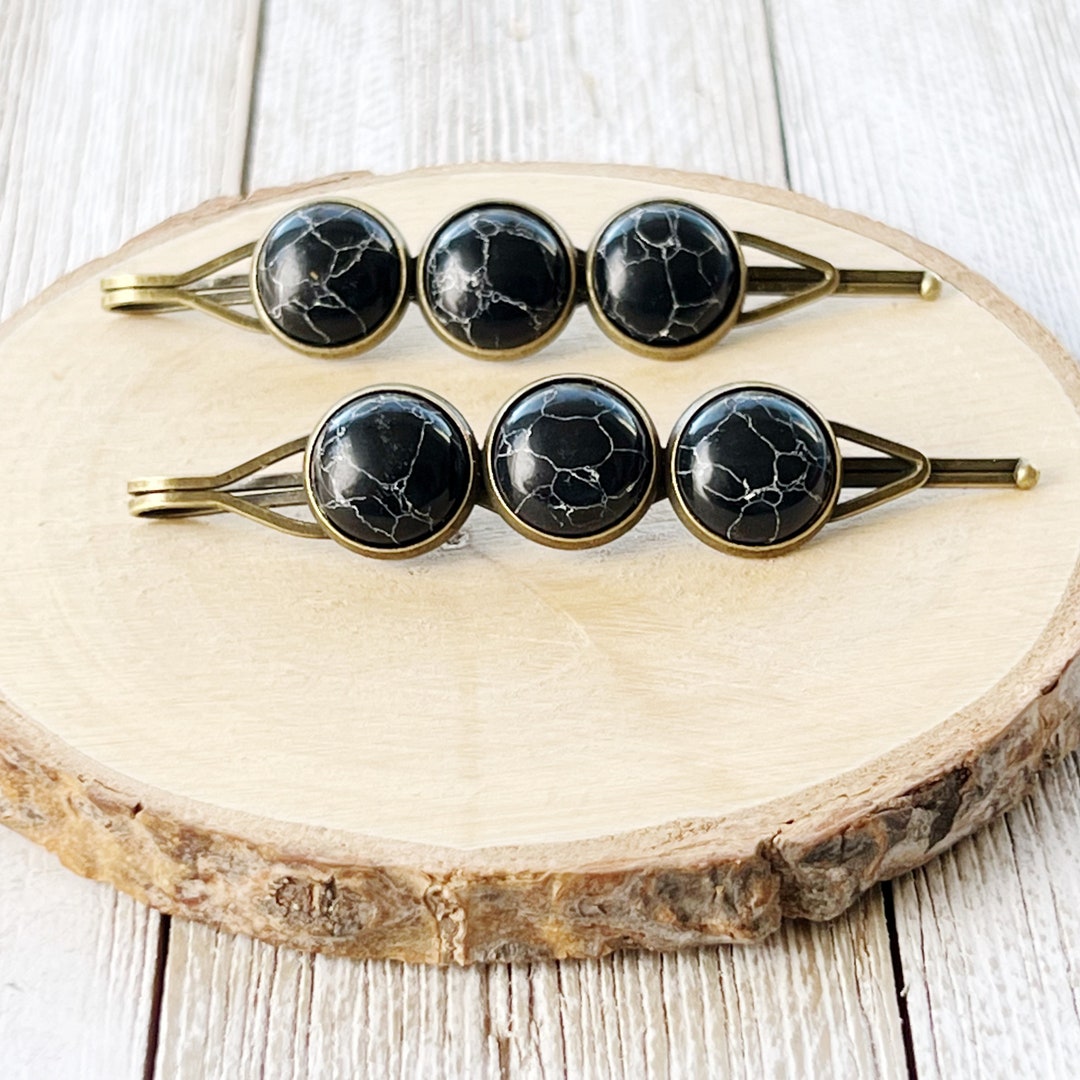 Boho Black Stone Hair Pin, Western Bobby Pins, Cute Cowgirl Hair Clip ...
