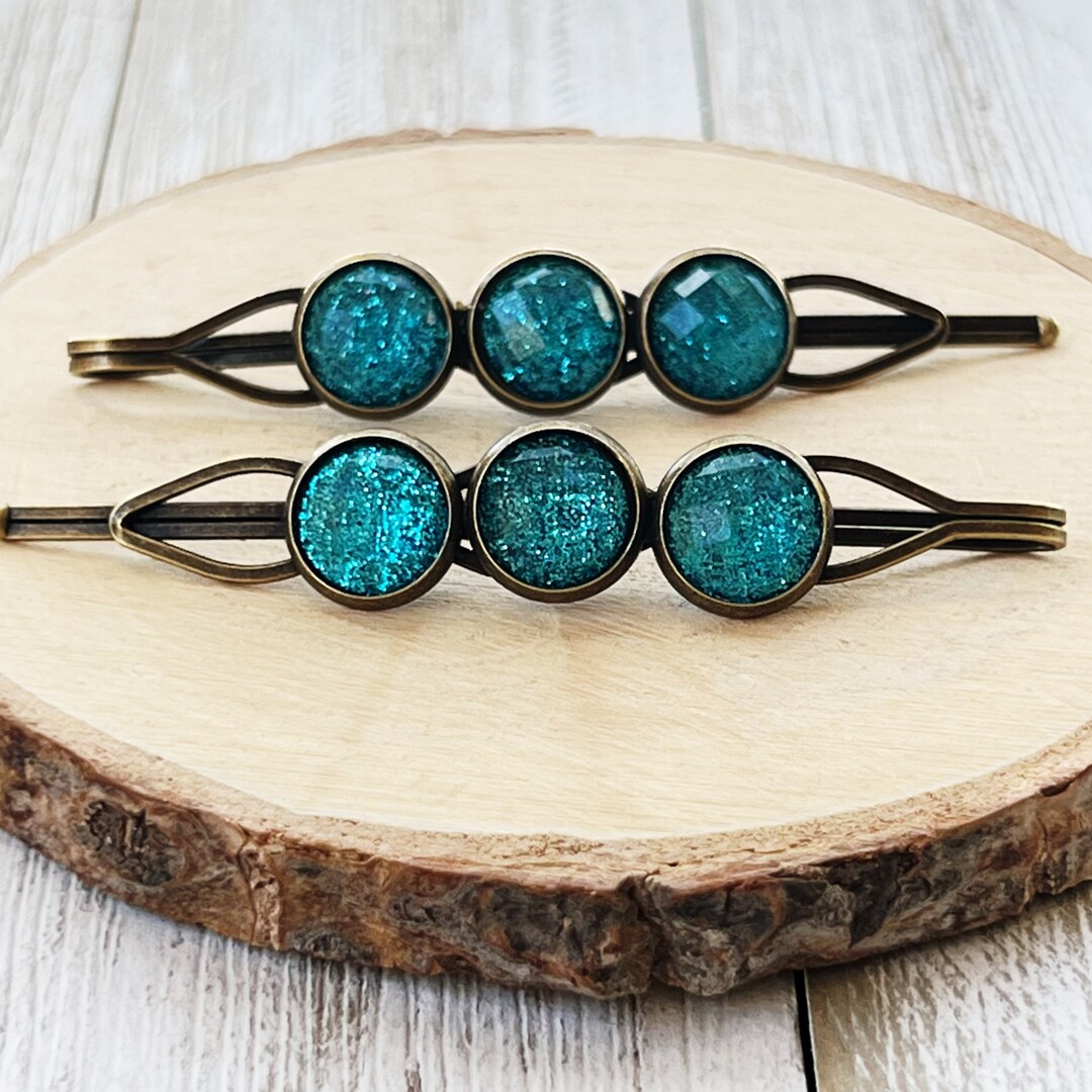 Blue Rhinestone Bobby Pins, Cute Womens Hair Clips, Pretty Bobby Pins ...