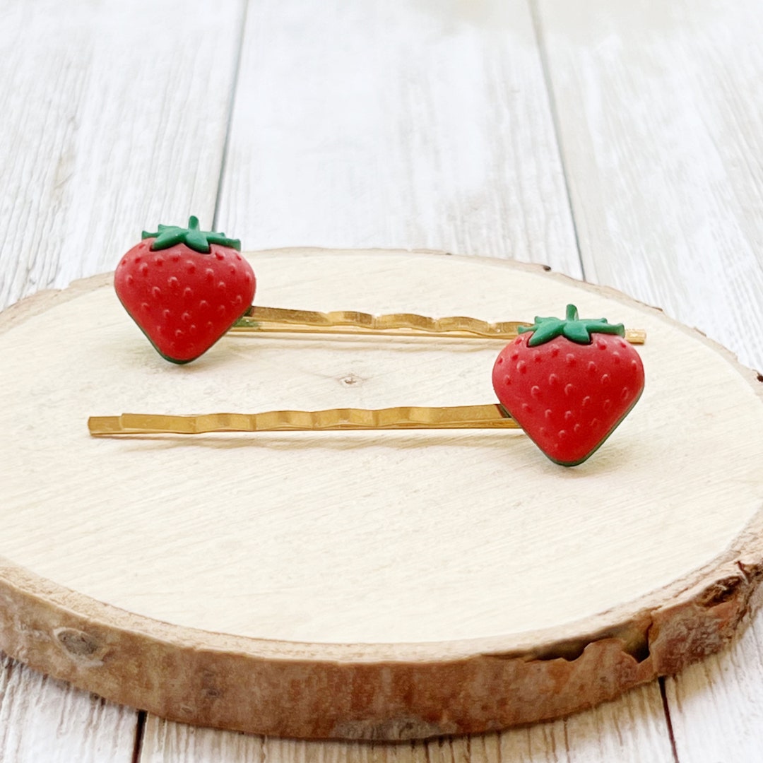 Strawberry Bobby Pins Fruit Hair Pins Strawberry Hair Pins - Etsy