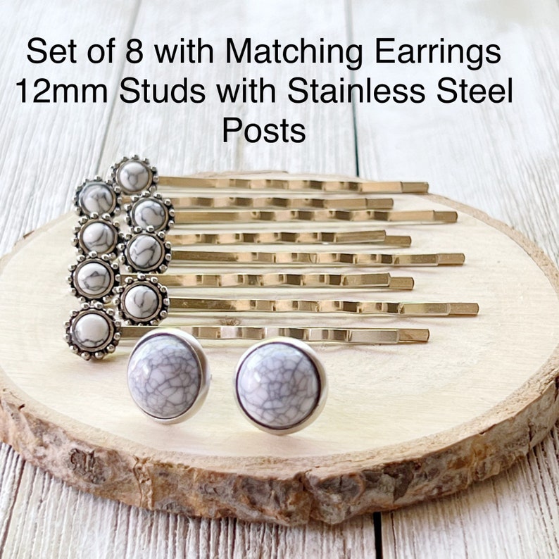 Boho White Stone Hair Pins, Western Hair Pin, Cowgirl Hair Pin ...