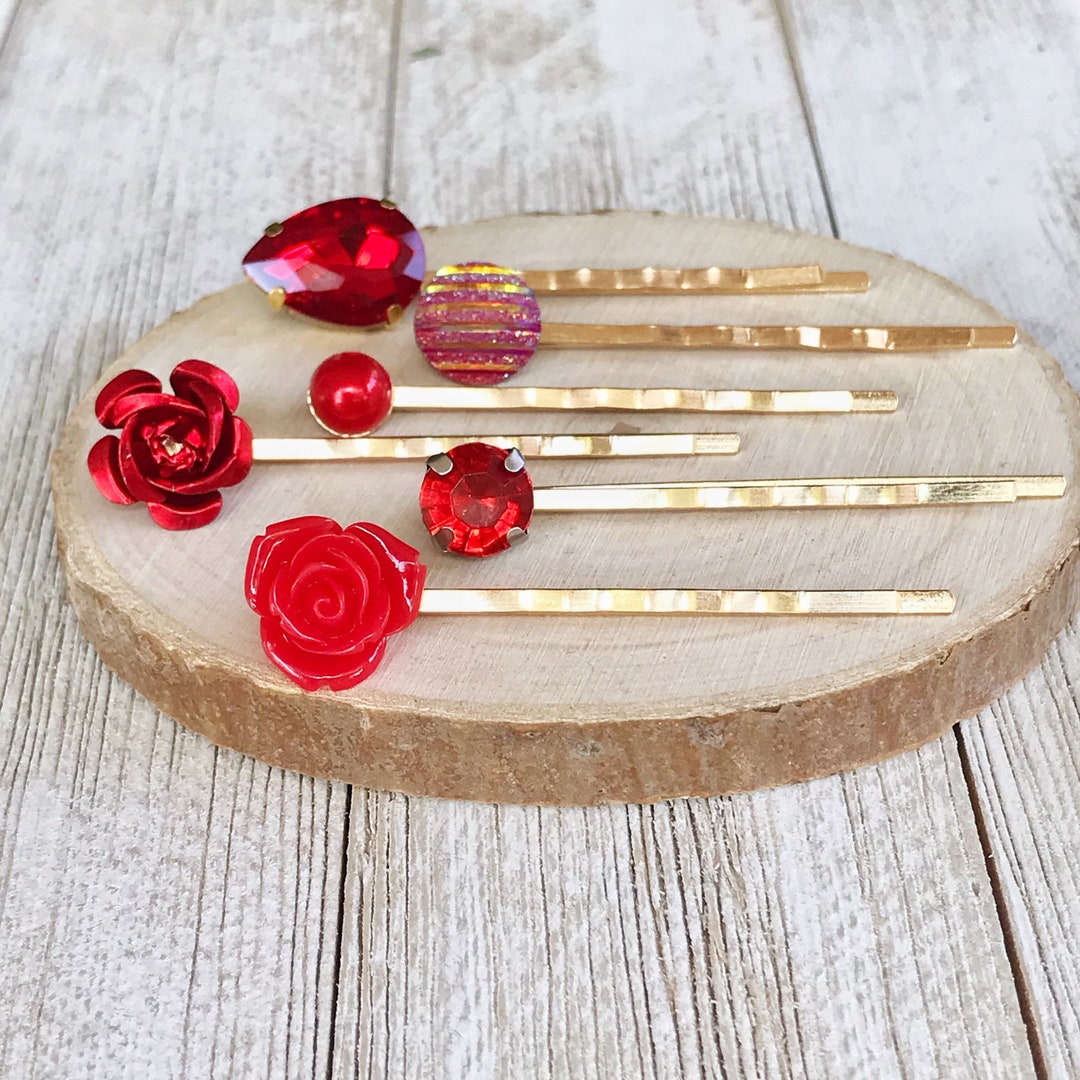 Red Gold Hair Pin, Neutral Hair Pins, Minimalist Wedding Hair Jewelry ...