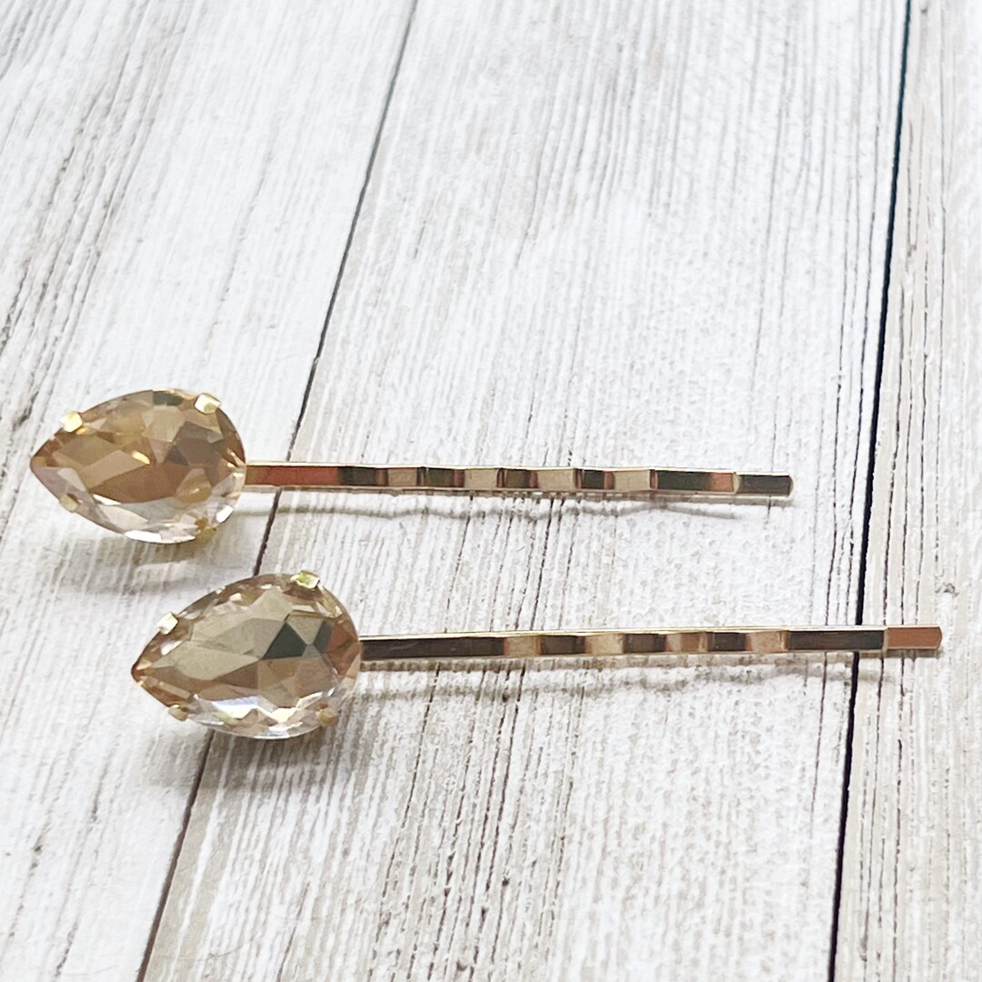Rhinestone Hair Pins, Gold Teardrop Hair Pin, Hair Pins for Woman ...
