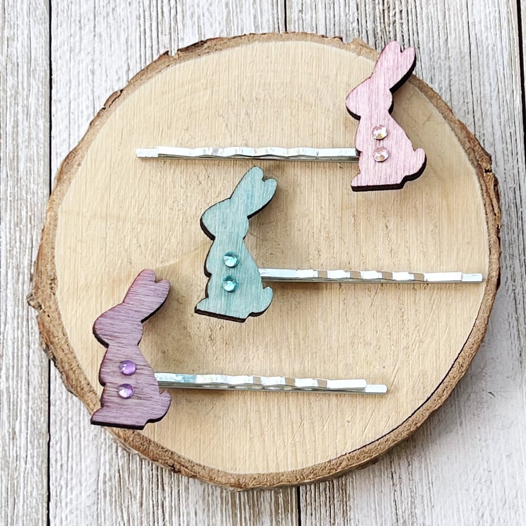 Bunny Rabbit Hair Pins, Easter Hair Pins, Bunny Bobby Pins, Womens Hair ...