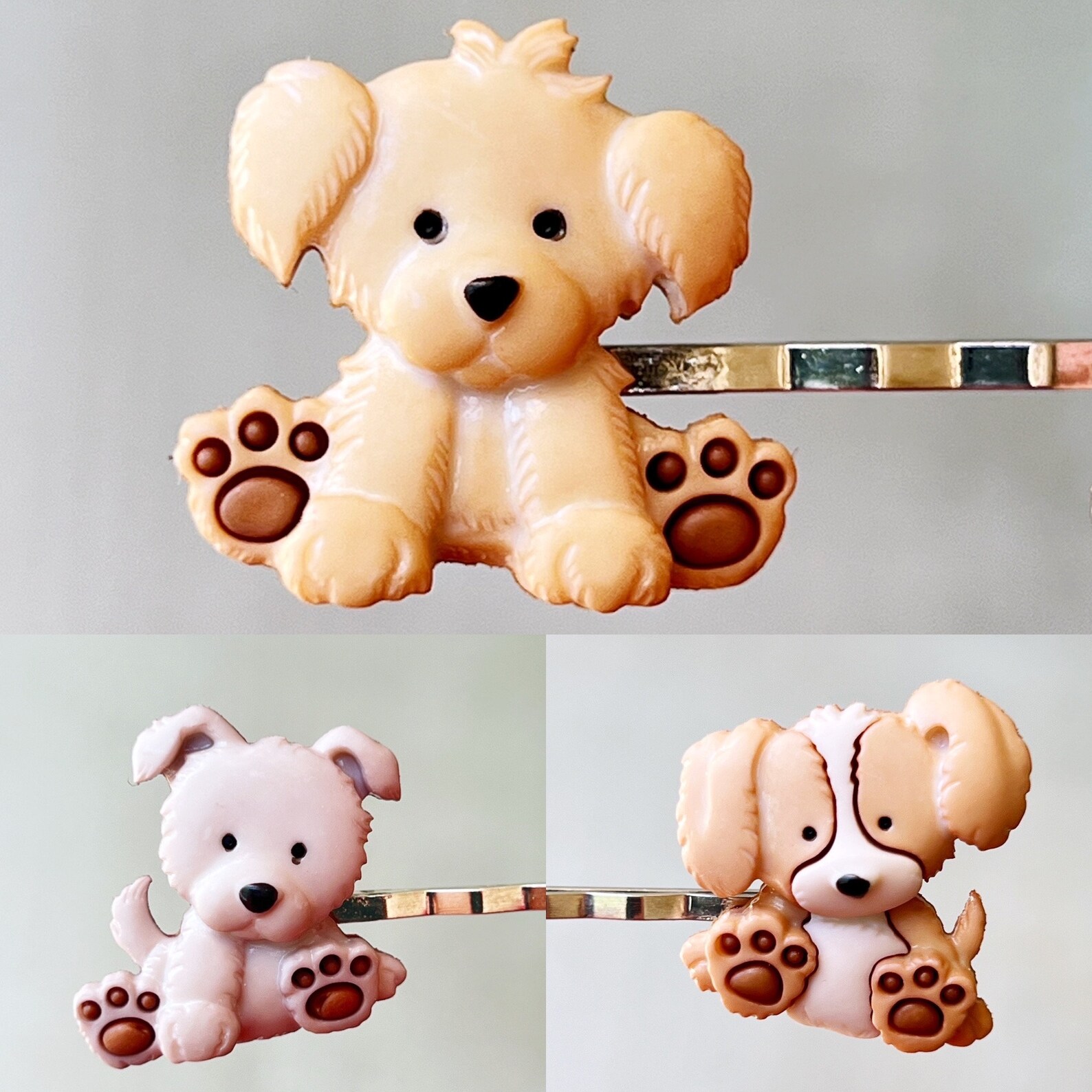 Hair Pins With Dogs, Dog Hair Clips, Dog Lover Gift Sets, Puppy Hair ...