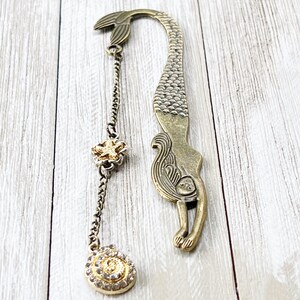 Mermaid Metal Dangle Bookmark, Starfish Seashell Book Mark, Gift for ...