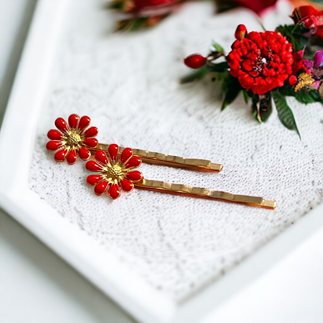 Flower Hair Pins, Floral Hair Pin, Wedding Hair Clip, Womens Hair Clip ...