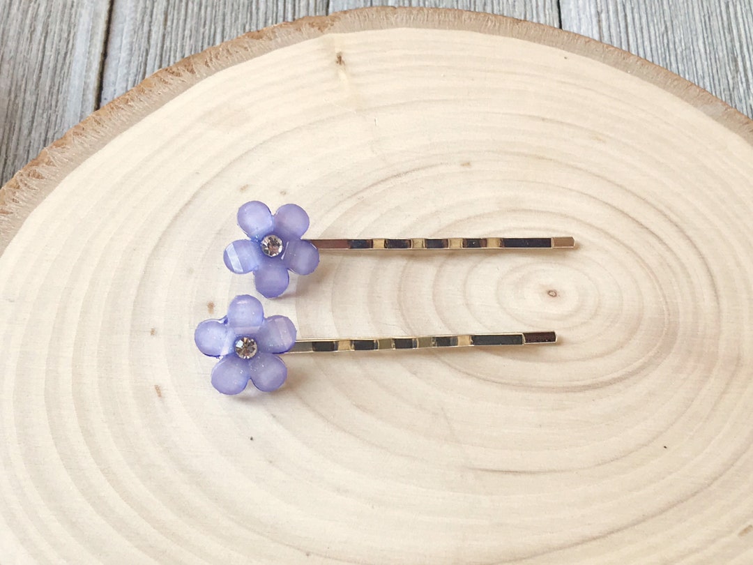Purple Flower Hair Pins, Purple Bobby Pins, Womens Hair Pins, Floral ...