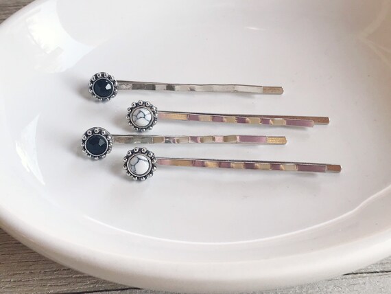 Boho White Stone Hair Pins Western Hair Pin Cowgirl Hair | Etsy