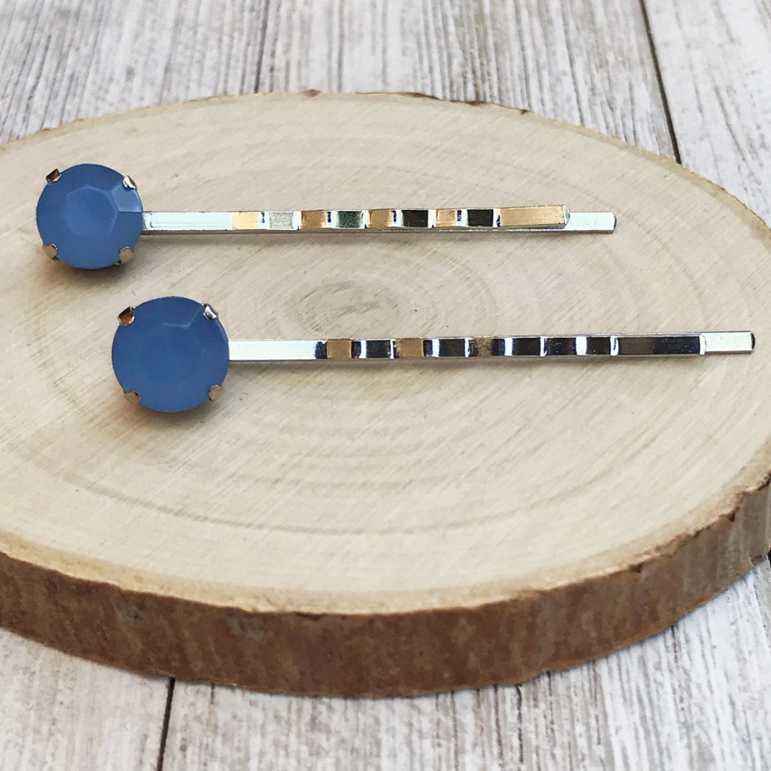 Blue Rhinestone Circle Hair Pins Hair Pins for Woman Trendy - Etsy