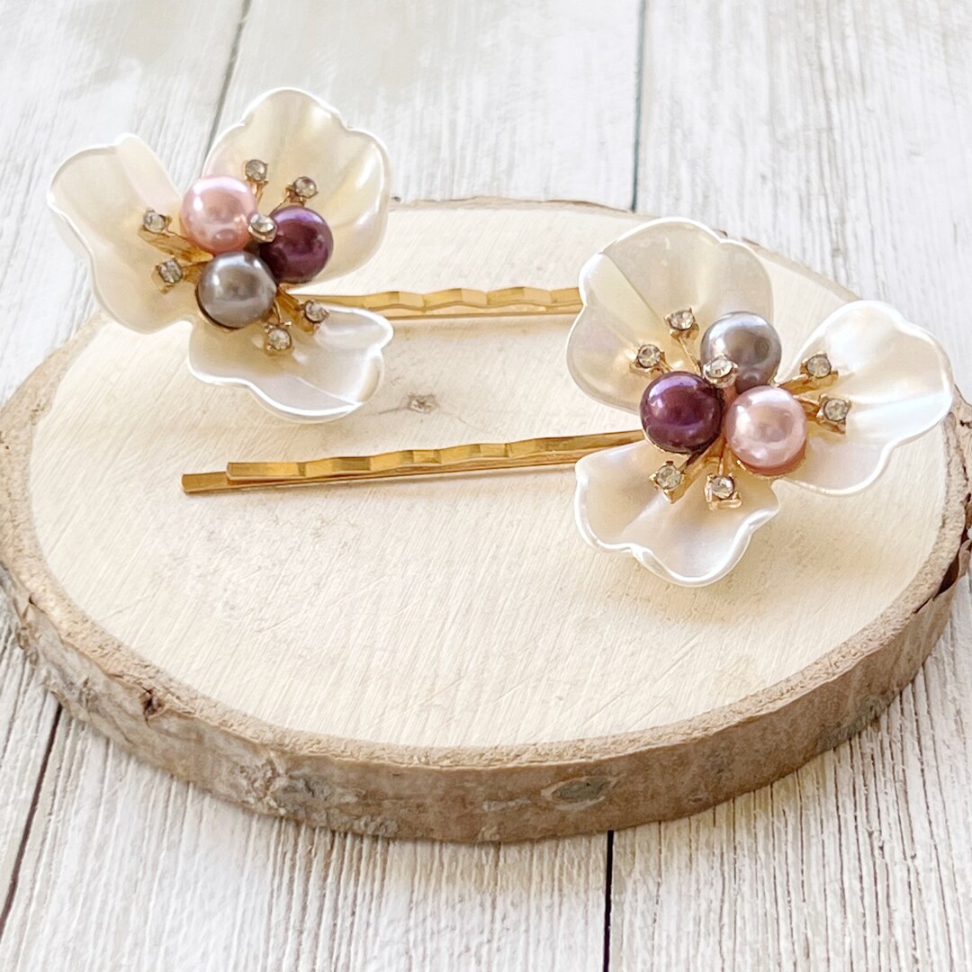 Floral Bobby Pins, Flower Hair Pins, Womens Hair Clip, Decorative Hair ...