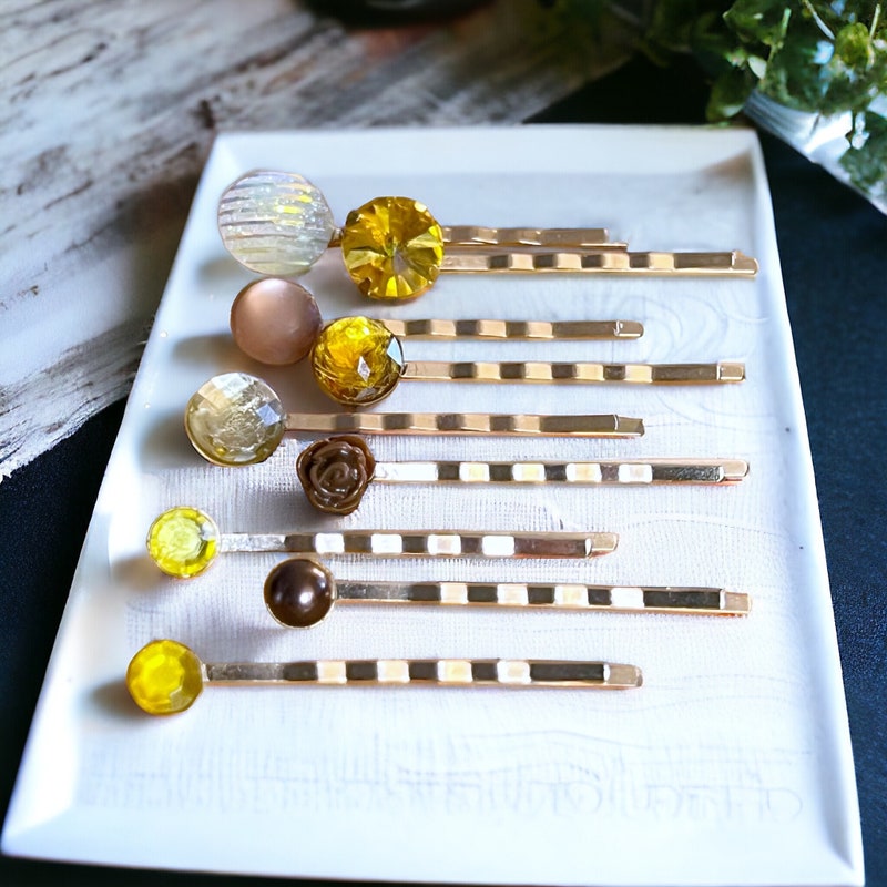 Yellow Bobby Pins - Etsy
