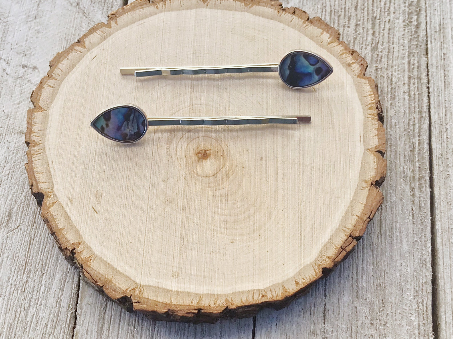 Teardrop Abalone Hair Pins, Beach Hair Pins, Shell Hair Pins, Sea Shell ...