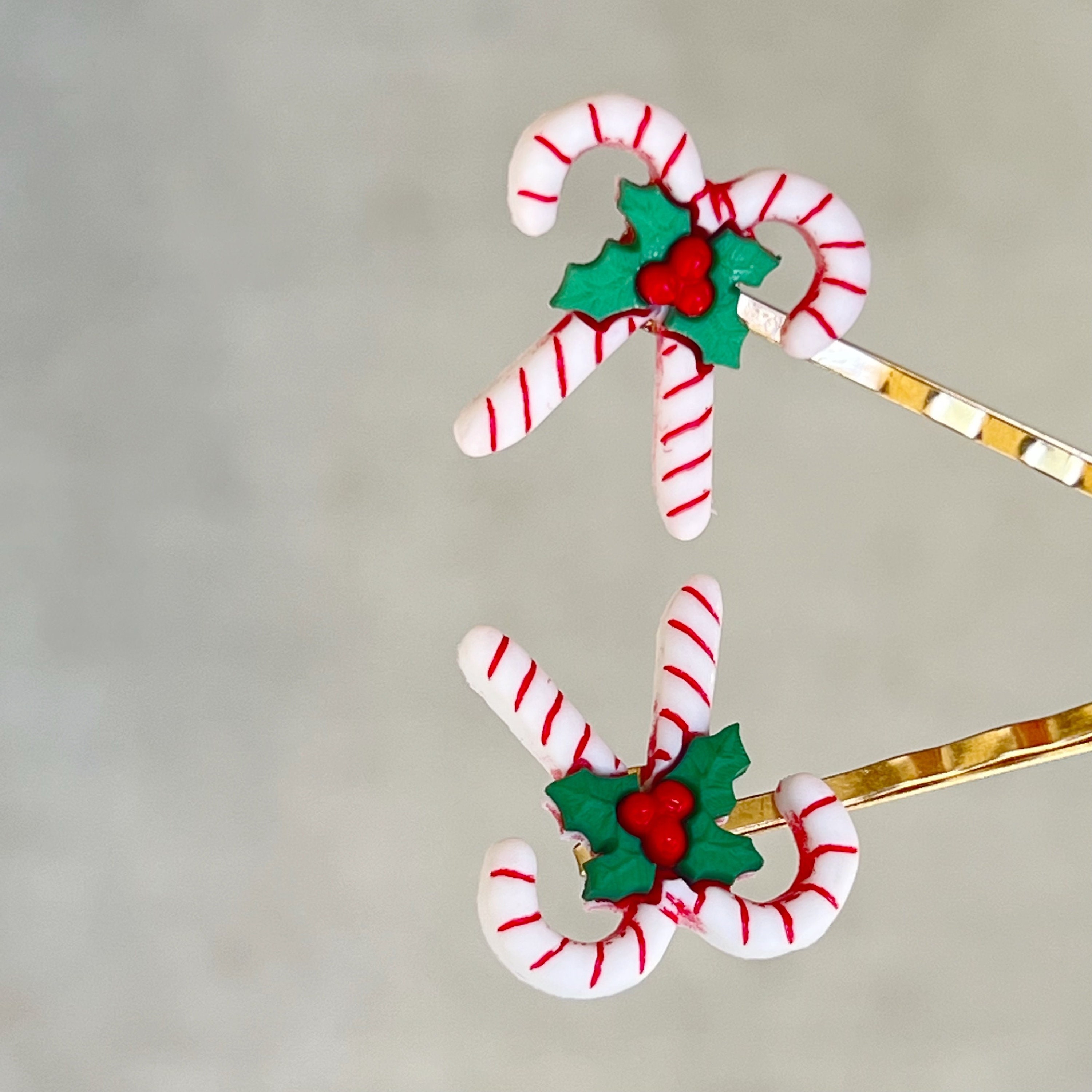 Christmas Hair Pins, Candy Cane Bobby Pins, Holiday Hair Pins ...