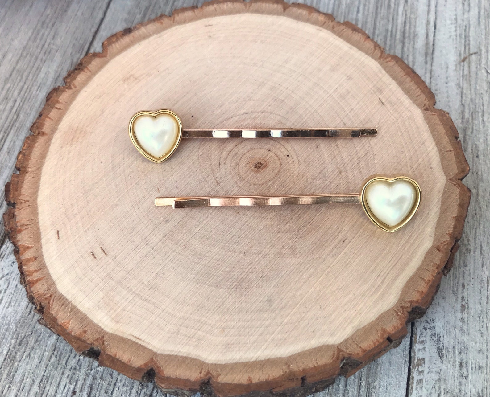 White Heart Hair Pin Heart Bobby Pin Womens Hair Pin | Etsy