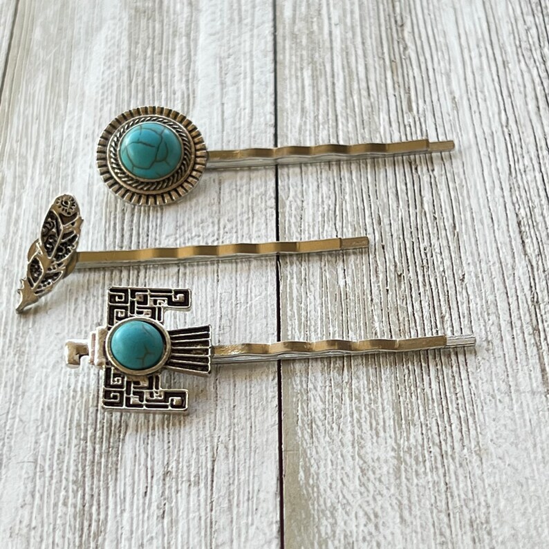 Turquoise Hair Pins Western Hair Pin Cowgirl Hair Pin - Etsy