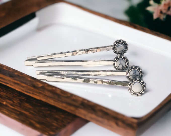 Boho White Stone Hair Pins, Western Hair Pin, Cowgirl Hair Pin ...