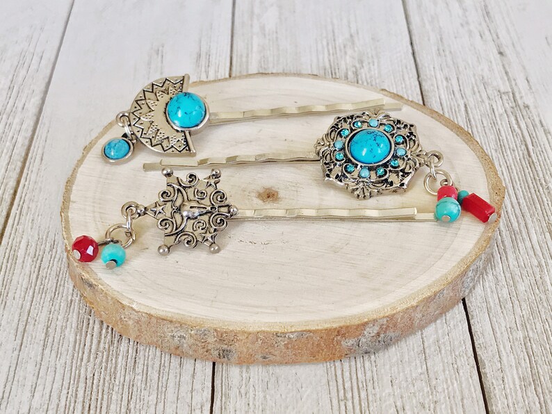 Turquoise Hair Pins Western Hair Pin Cowgirl Hair Pin | Etsy