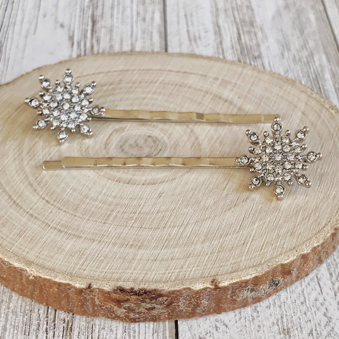 Snowflake Hair Pin, Christmas Hair Pin, Winter Hair Pin, Rhinestone ...