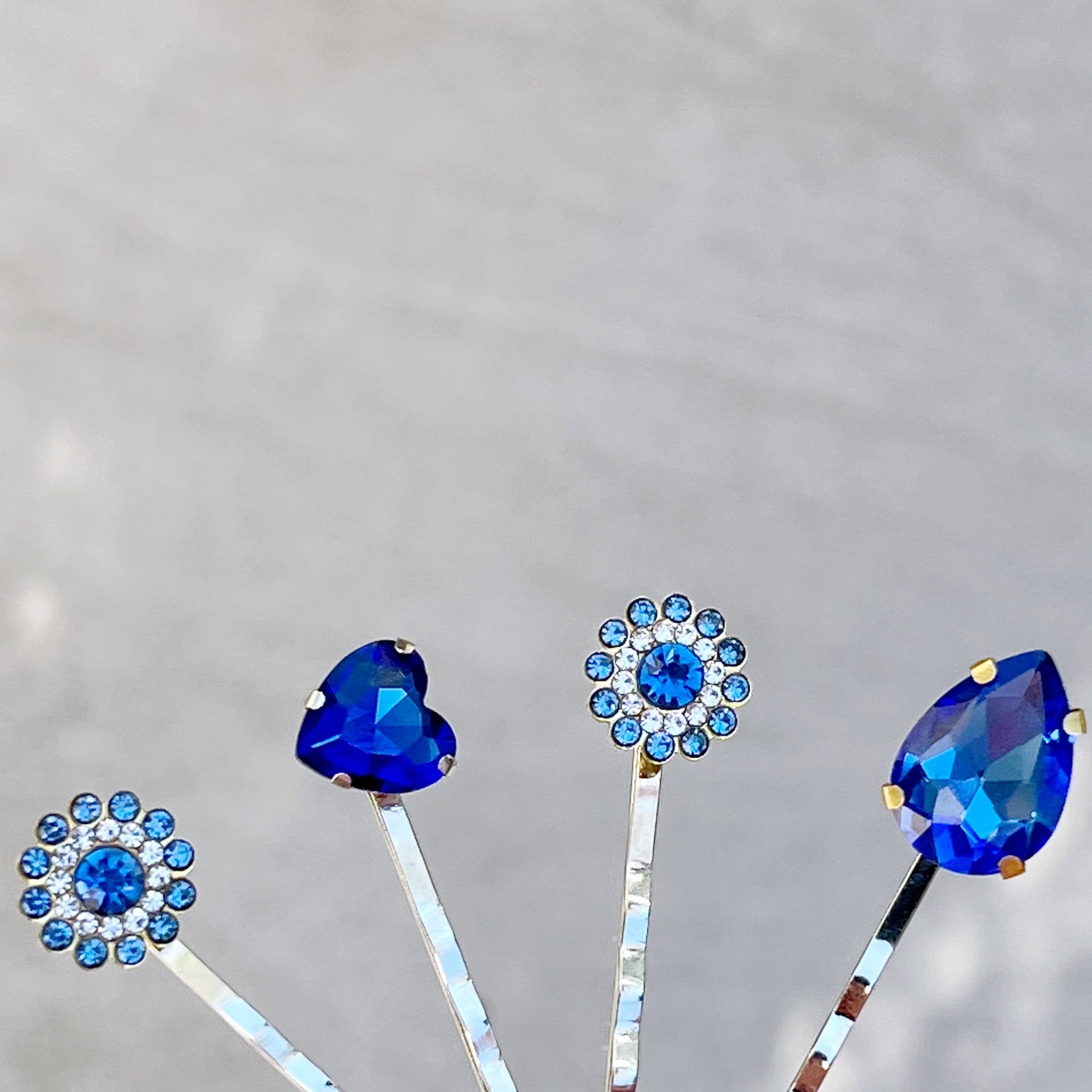 Blue Rhinestone Hair Pins Heart Hair Pins Hair Pin for - Etsy