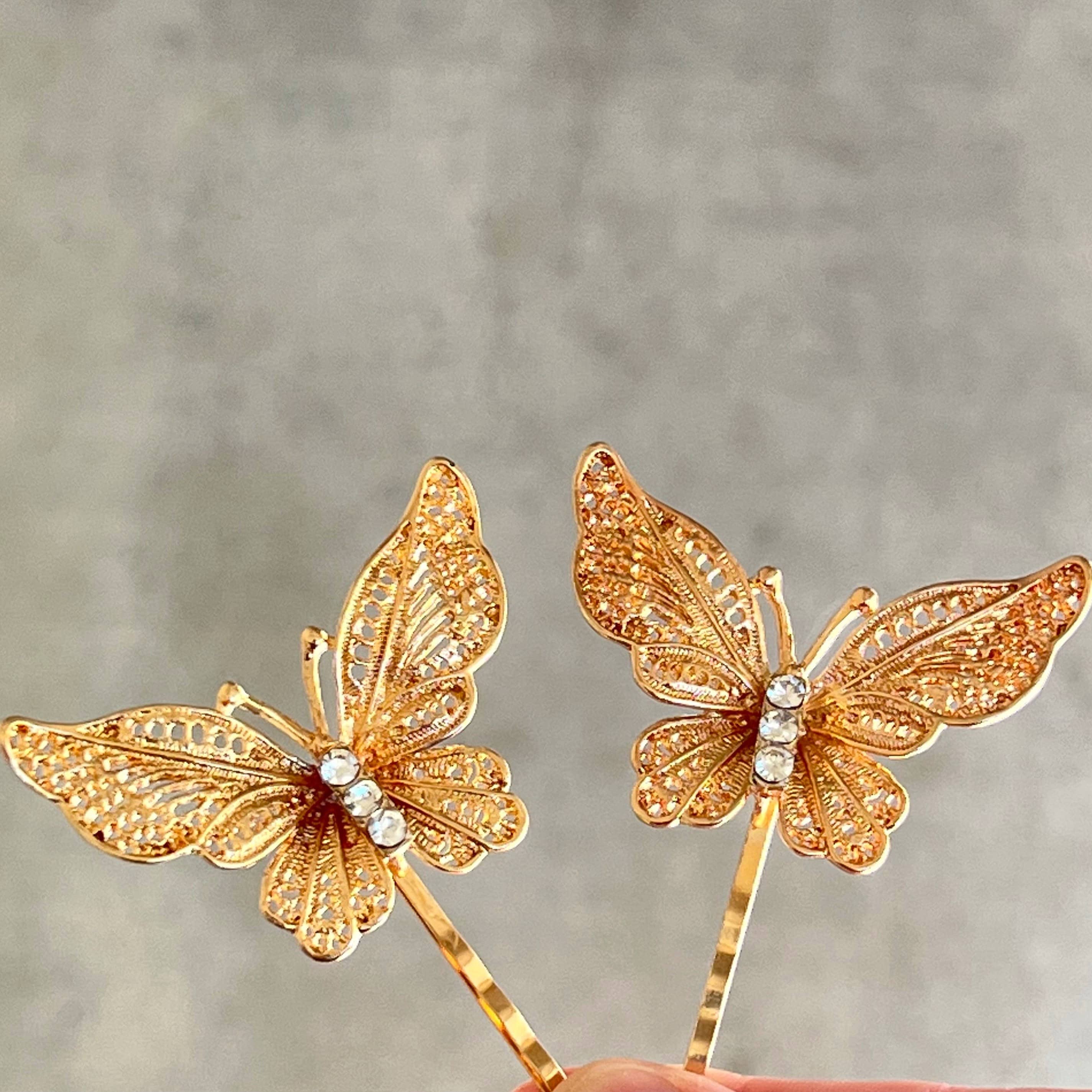 Gold Butterfly Hair Pin Hair Pins for Woman Butterfly Hair - Etsy