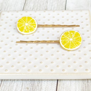 Lemon Bobby Pins, Citrus Hair Pins, Lemon Hair Pins, Lime Hair Clips ...